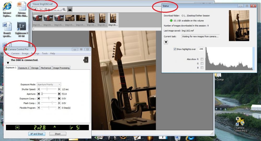 The Viewer Window displays all of your tethered images for the current ...